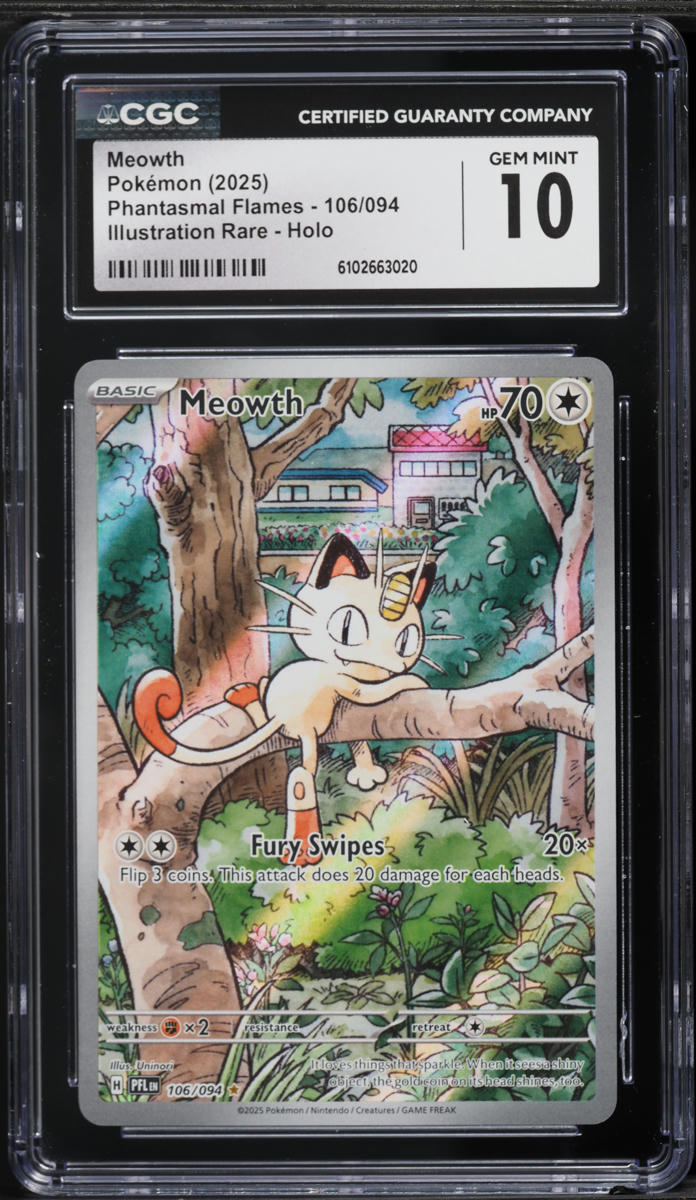 2025 Pokemon Mega Phantasmal Flames IR Meowth #106 CGC 10 GEM MINT on ...