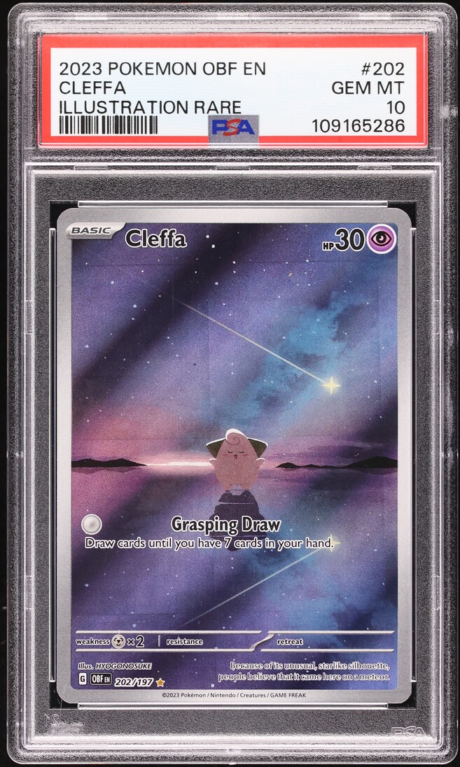 2023 Pokemon Scarlet & Violet Obsidian Flames IR Cleffa #202 PSA 10 GEM MINT on Fanatics Collect