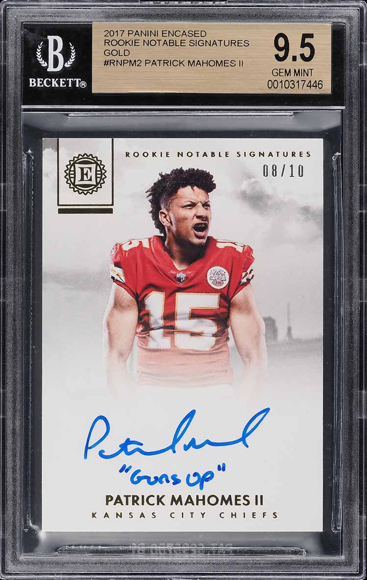 2017 Panini Encased Notable Gold Patrick Mahomes II ROOKIE AUTO /10 BGS ...
