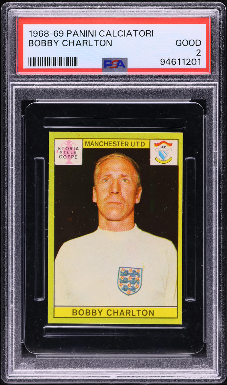 1968 Panini Calciatori Soccer Bobby Charlton PSA 2 GD on Fanatics Collect