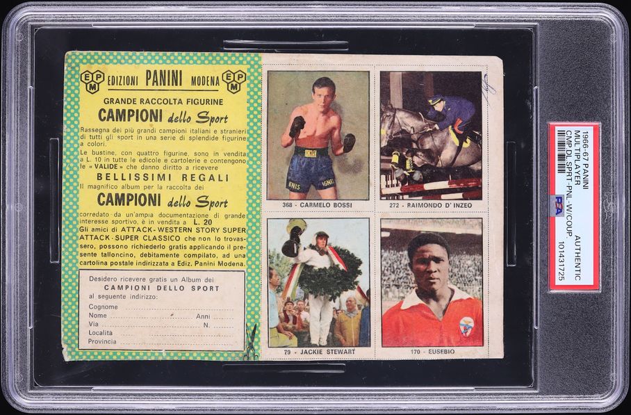 1966 Panini Campioni Dello Sport Carmelo Bossi Inzeo Stewart Eusebio ...