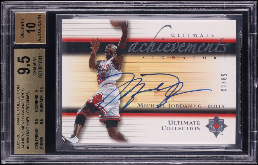 2005 Ultimate Collection Achievements Michael Jordan AUTO /63 BGS 9.5 ...