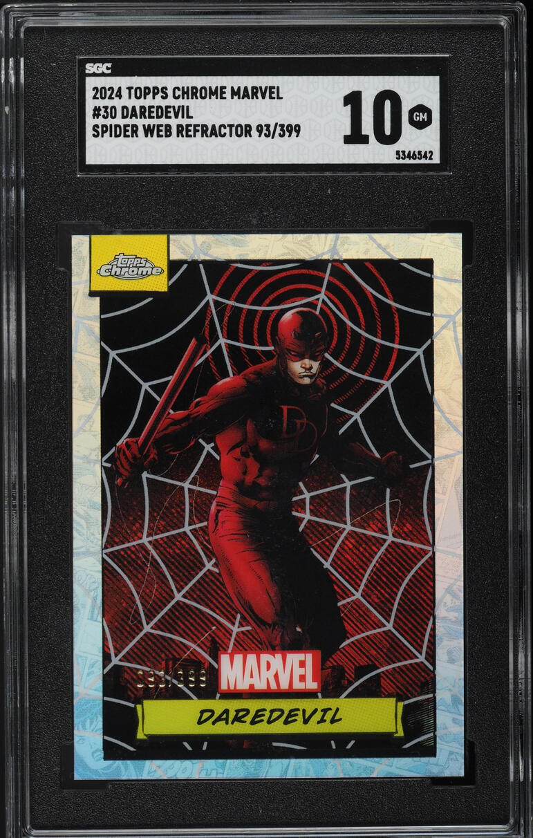 2024 Topps Chrome Marvel Spider Web Refractor Daredevil /399 #30 SGC 10 GEM MINT on Fanatics Collect