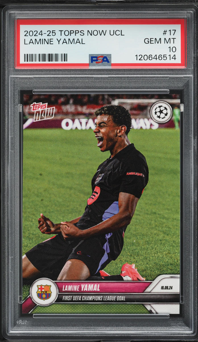 2024 Topps Now UEFA Champions League Lamine Yamal ROOKIE #17 PSA 10 GEM ...