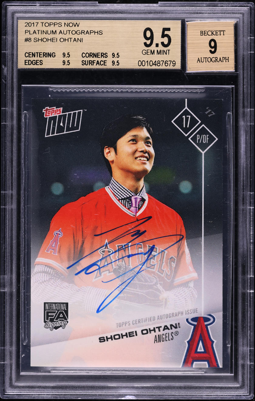 2017 Topps Now Platinum Shohei Ohtani ROOKIE AUTO #8 BGS 9.5 GEM MINT ...