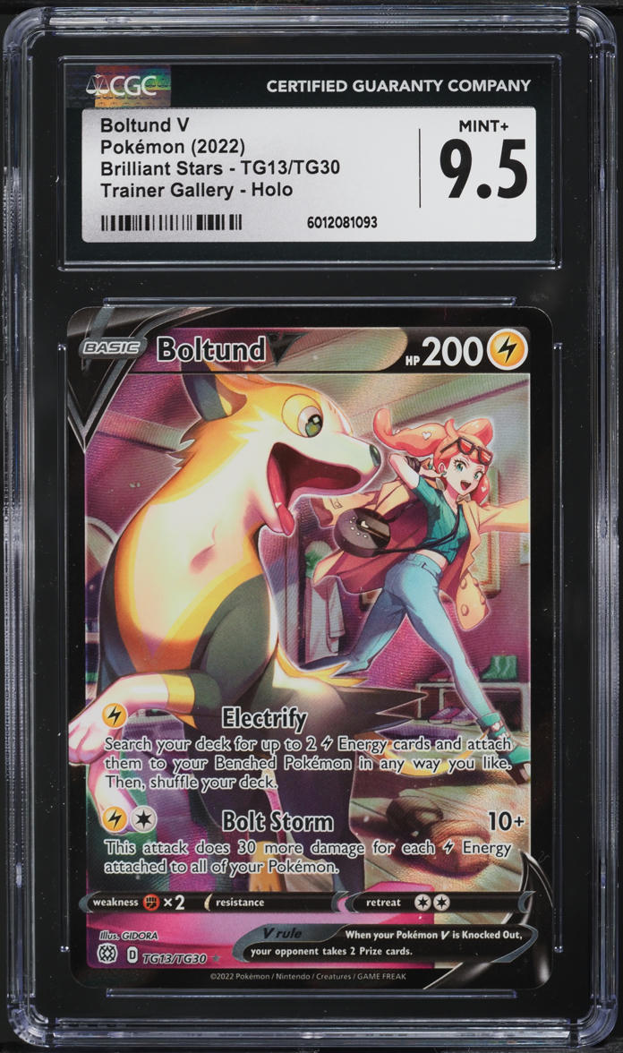 2022 Pokemon SWSH Brilliant Stars Trainer Gallery Holo Boltund V CGC 9. ...