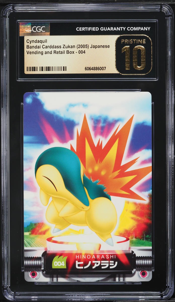 2005 Pokemon Japanese Bandai Carddass Zukan Vending Cyndaquil #4 CGC 10 ...