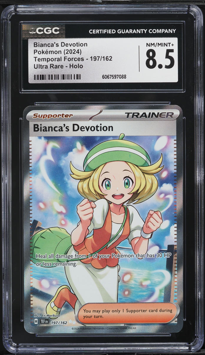 2024 Pokemon SV Temporal Forces Full Art Bianca's Devotion #197 CGC 8.5 NM-MT+ on Fanatics Collect