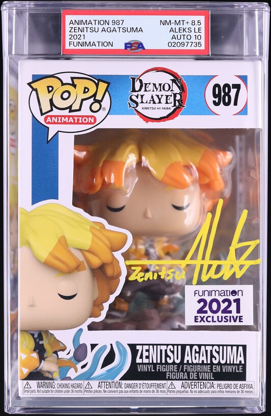 2021 Funko POP! Demon Slayer Funimation Zenitsu Agatsuma AUTO DNA 10 ...
