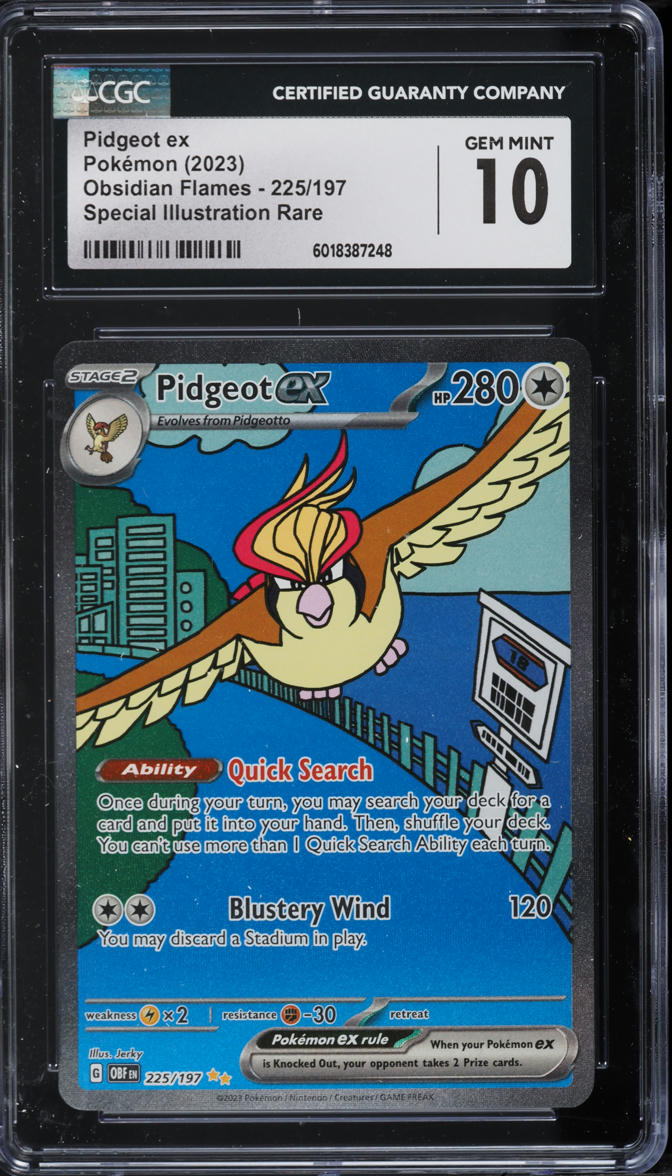 2023 Pokemon Scarlet & Violet Obsidian Flames AR Pidgeot ex #225 CGC 10 ...
