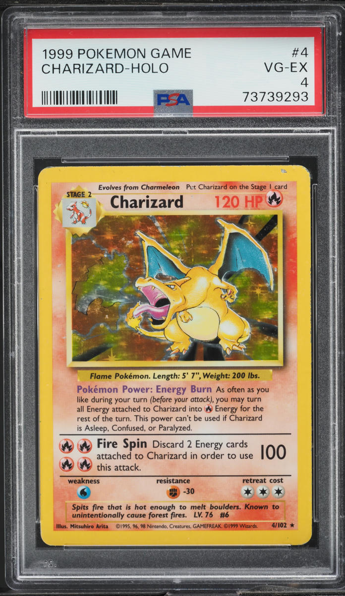 1999 Pokemon Base Set Holo Charizard #4 PSA 4 VGEX on Fanatics Collect