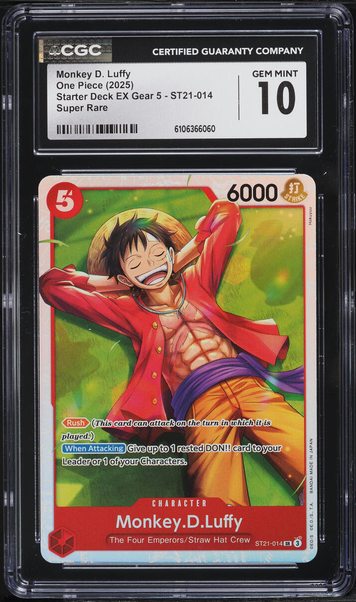 2025 One Piece Starter Deck EX Gear5 SR Monkey D. Luffy #ST21-014 CGC ...
