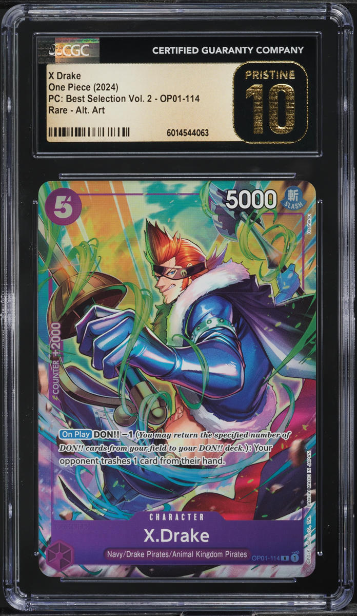 2024 One Piece Japanese Best Selection Alt Art X Drake #OP01-114 CGC 10 PRISTINE on Fanatics Collect