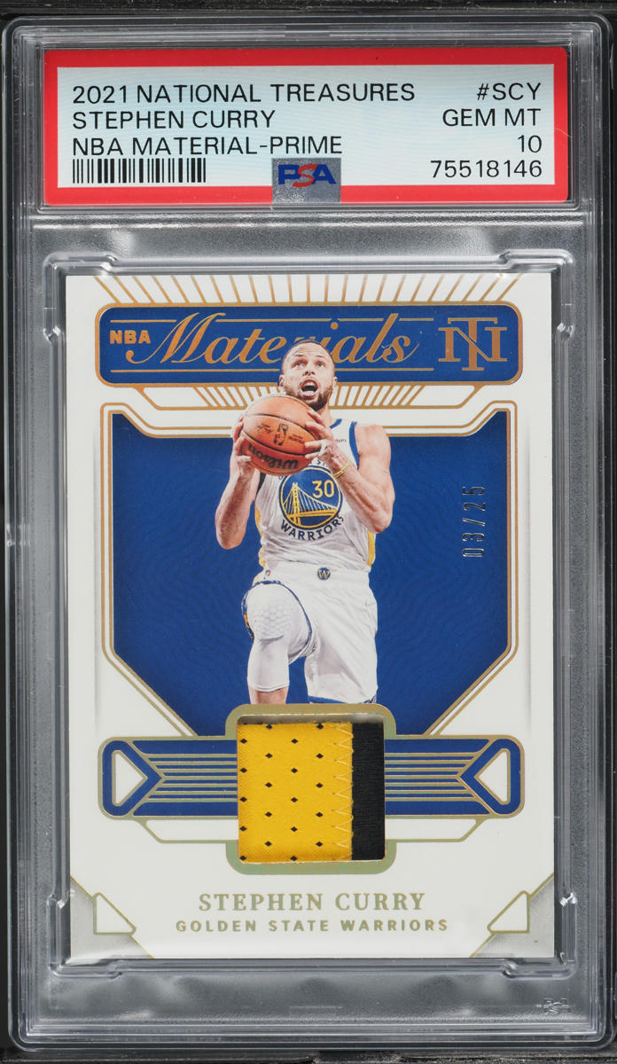 2021 National Treasures NBA Stephen Curry PATCH /25 #NM-SCY PSA 10 GEM ...