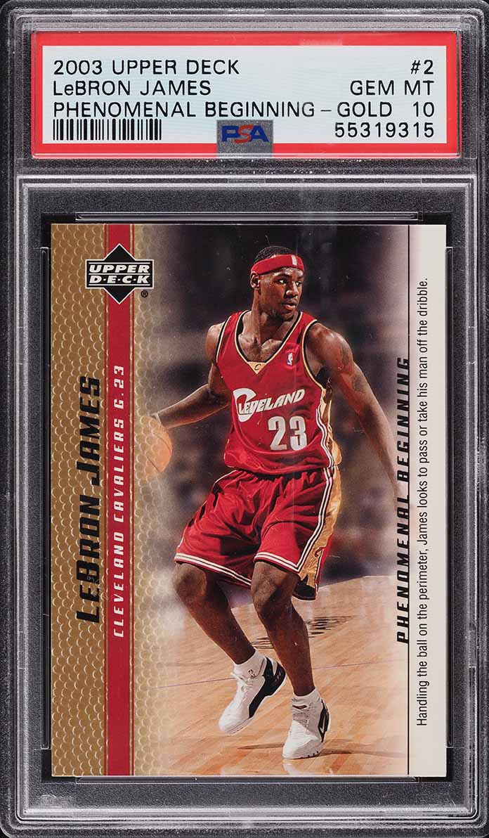 2003 Upper Deck Phenomenal Beginning Gold LeBron James ROOKIE #2 PSA 10 ...