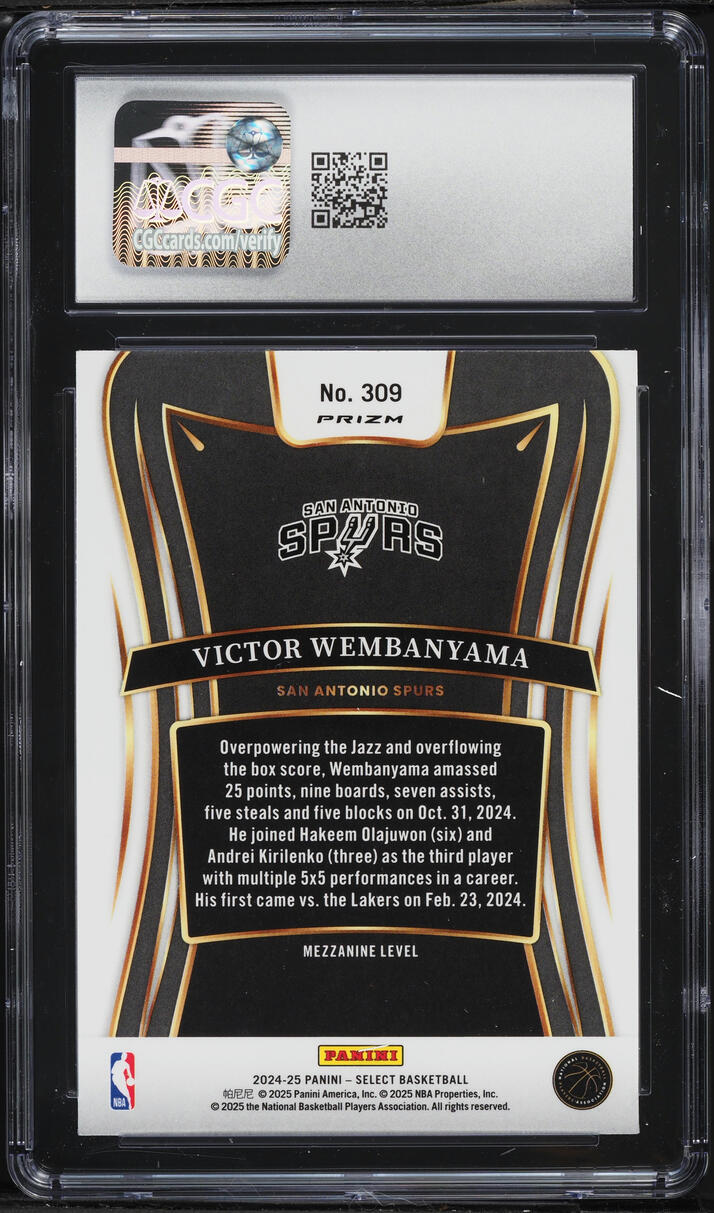 2024 Select Mezzanine Level Blue Cracked Ice Victor Wembanyama #309 CGC ...