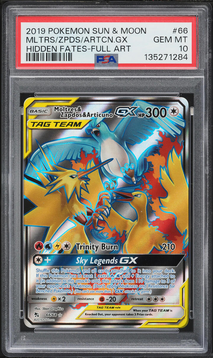 2019 Pokemon Sun & Moon Hidden Fates Full Art Moltres & Zapdos ...