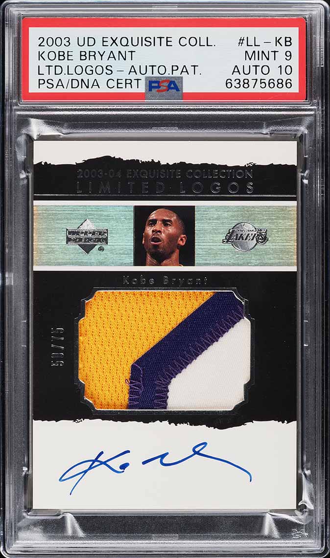 2003 Exquisite Collection Limited Logos Kobe Bryant PATCH AUTO DNA 10 / ...