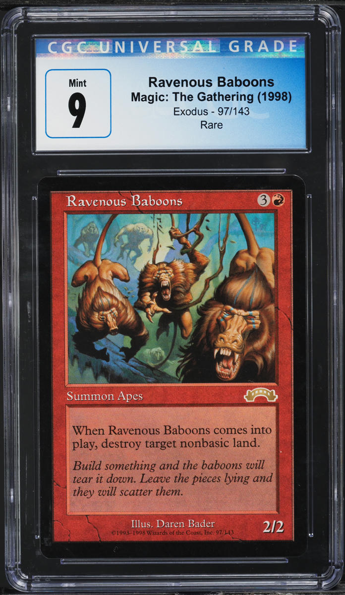 1998 Magic The Gathering MTG Exodus Ravenous Baboons CGC 9 MINT on Fanatics Collect