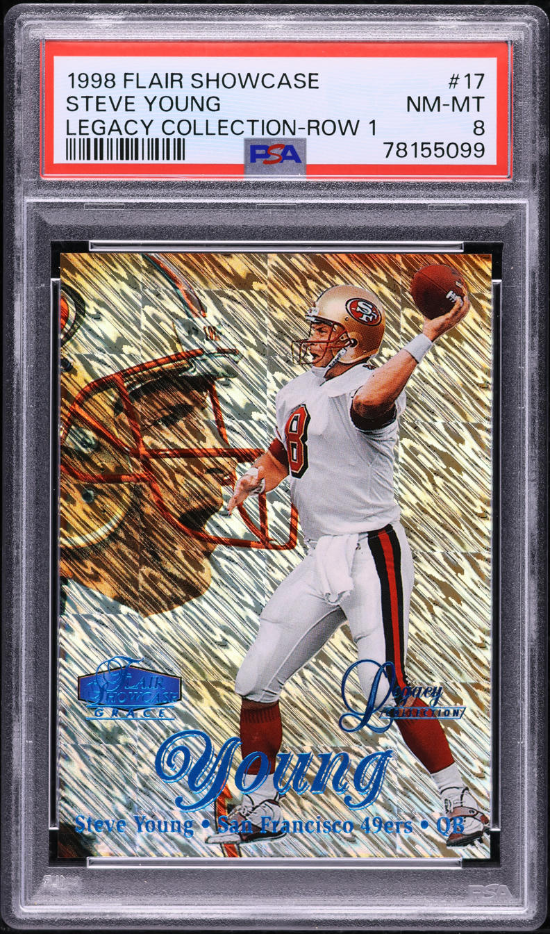 1998 Flair Showcase Legacy Collection Row 1 Steve Young /100 #17 PSA 8 ...