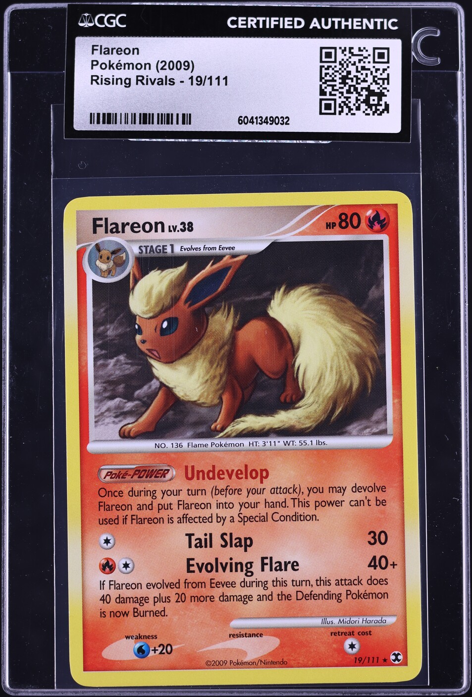 2009 Pokemon Platinum Rising Rivals Flareon #19 CGC AUTH on Fanatics ...