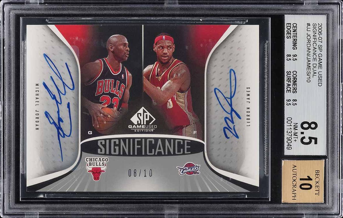 2006 SP Game Used Significance Dual Michael Jordan LeBron James AUTO ...