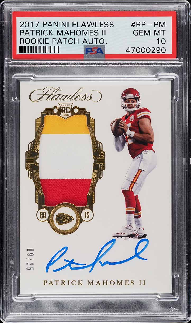 2017 Panini Flawless Patrick Mahomes II ROOKIE PATCH AUTO /25 #RP-PM ...