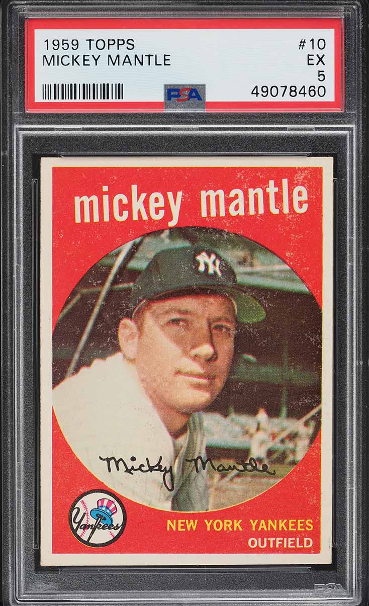 1959 Topps Mickey Mantle #10 PSA 5 EX (PWCC-A) on Fanatics Collect