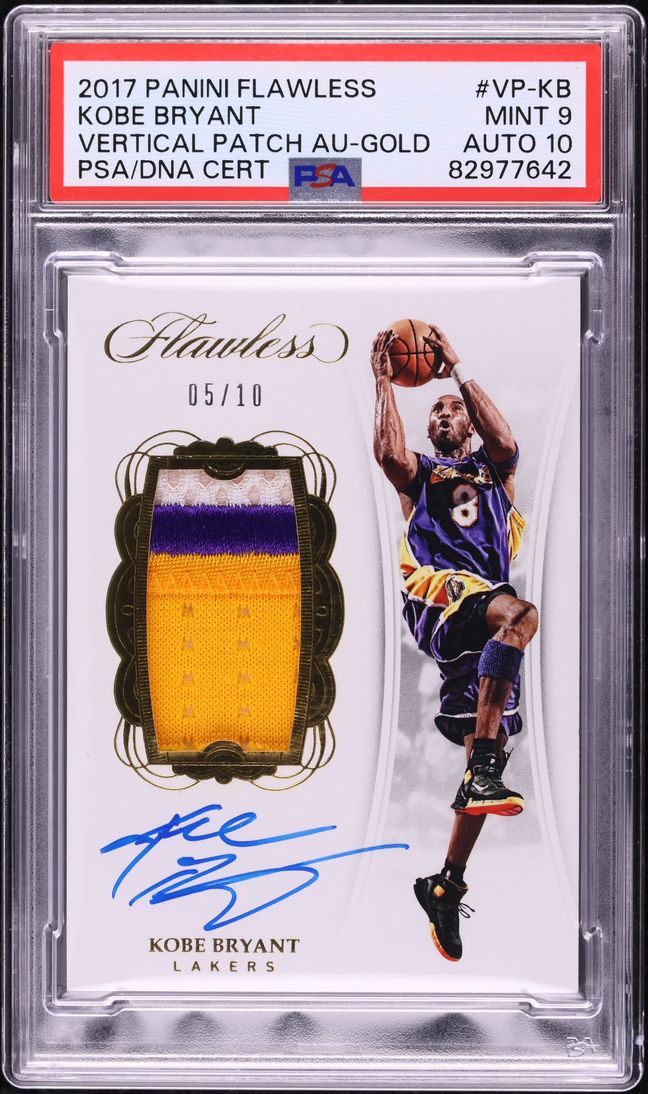 2017 Panini Flawless Vertical Gold Kobe Bryant PATCH AUTO DNA 10 /10 PSA 9 MNT on Fanatics Collect