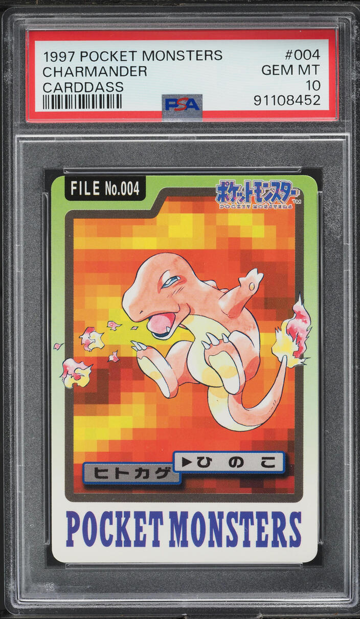 1997 Pokemon Japanese Pocket Monsters Carddass Charmander #4 PSA 10 GEM ...