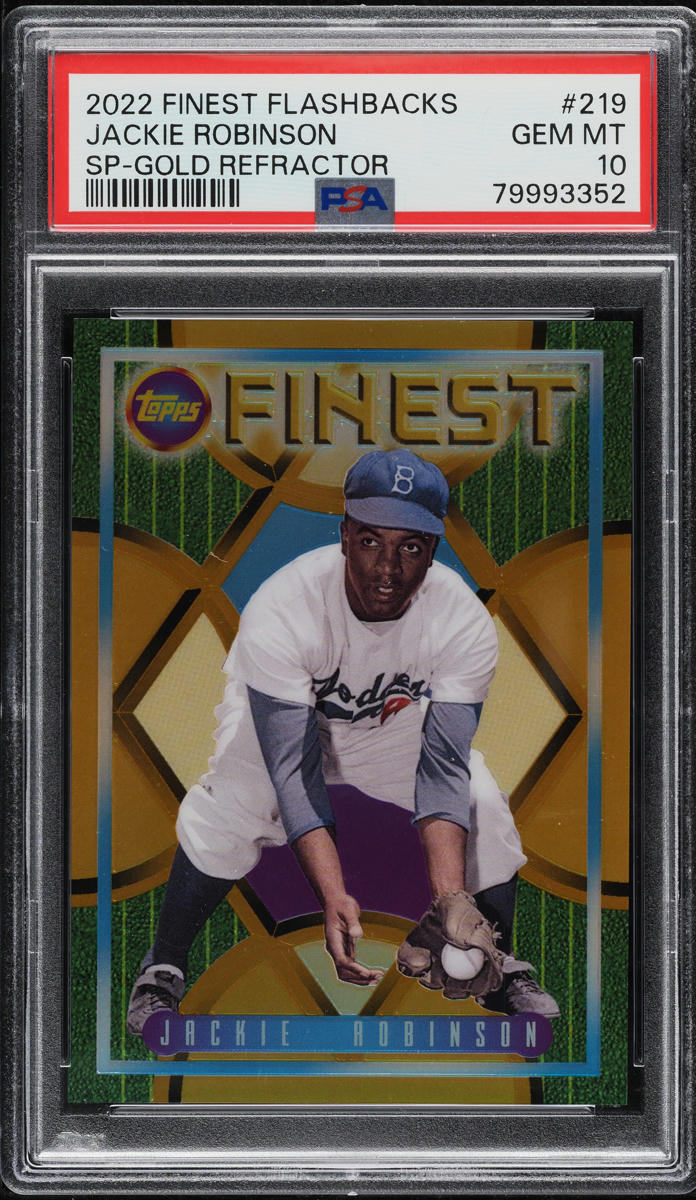 2022 Finest Flashbacks Gold Refractor Jackie Robinson /50 #219 PSA 10 ...