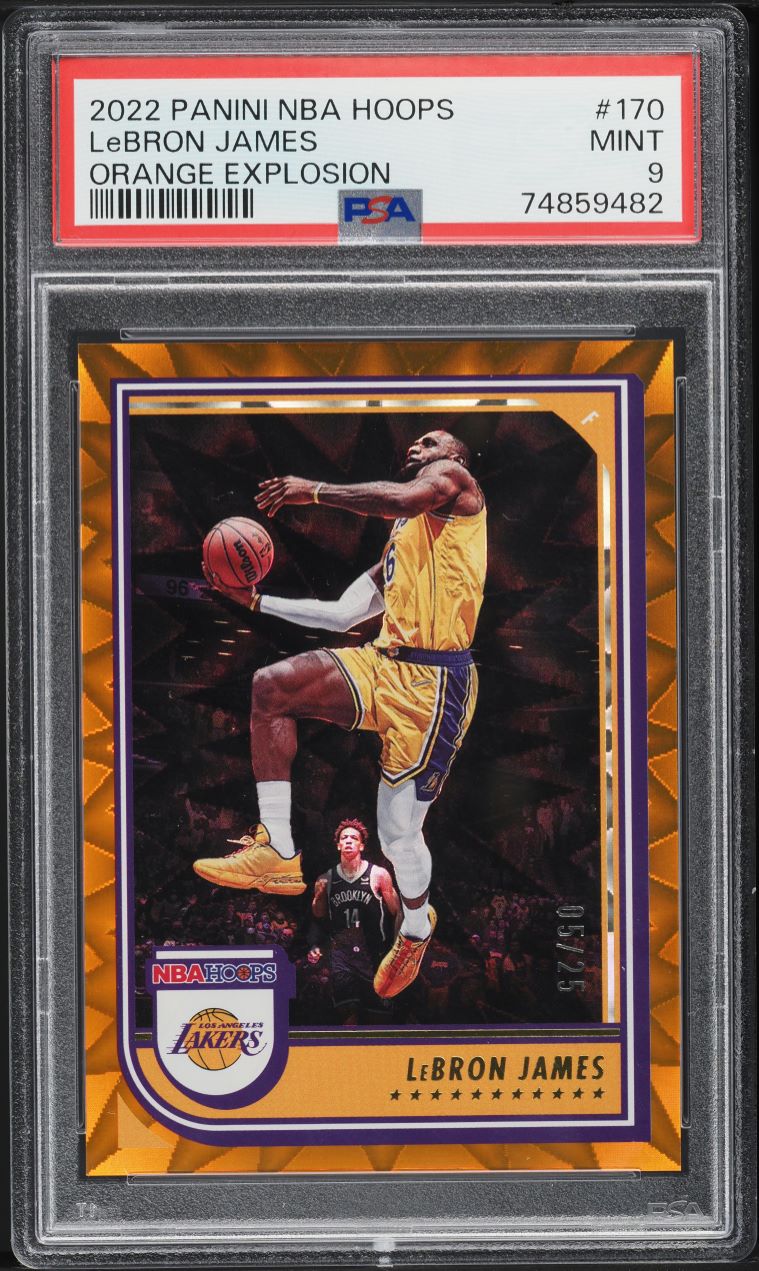2022 Hoops Orange Explosion LeBron James /25 #170 PSA 9 MINT on Fanatics Collect