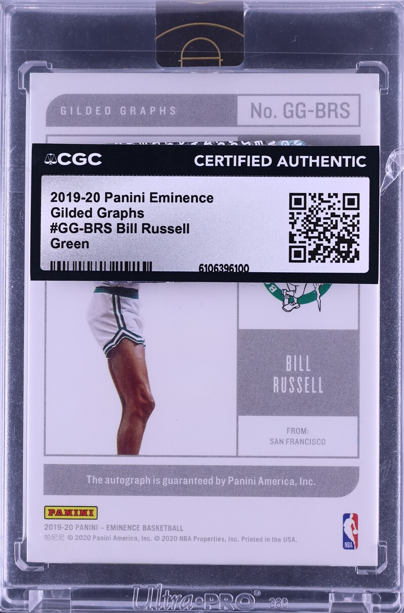 2019 Panini Eminence Gilded Graphs Green Bill Russell AUTO /3 #GG-BRS ...
