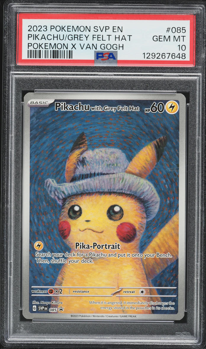 2023 Pokemon SV Black Star Promo Van Gogh Pikachu With Grey Felt Hat ...