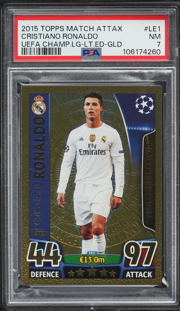 2015 Topps Match Attax UEFA Limited Edition Gold Cristiano Ronaldo PSA ...