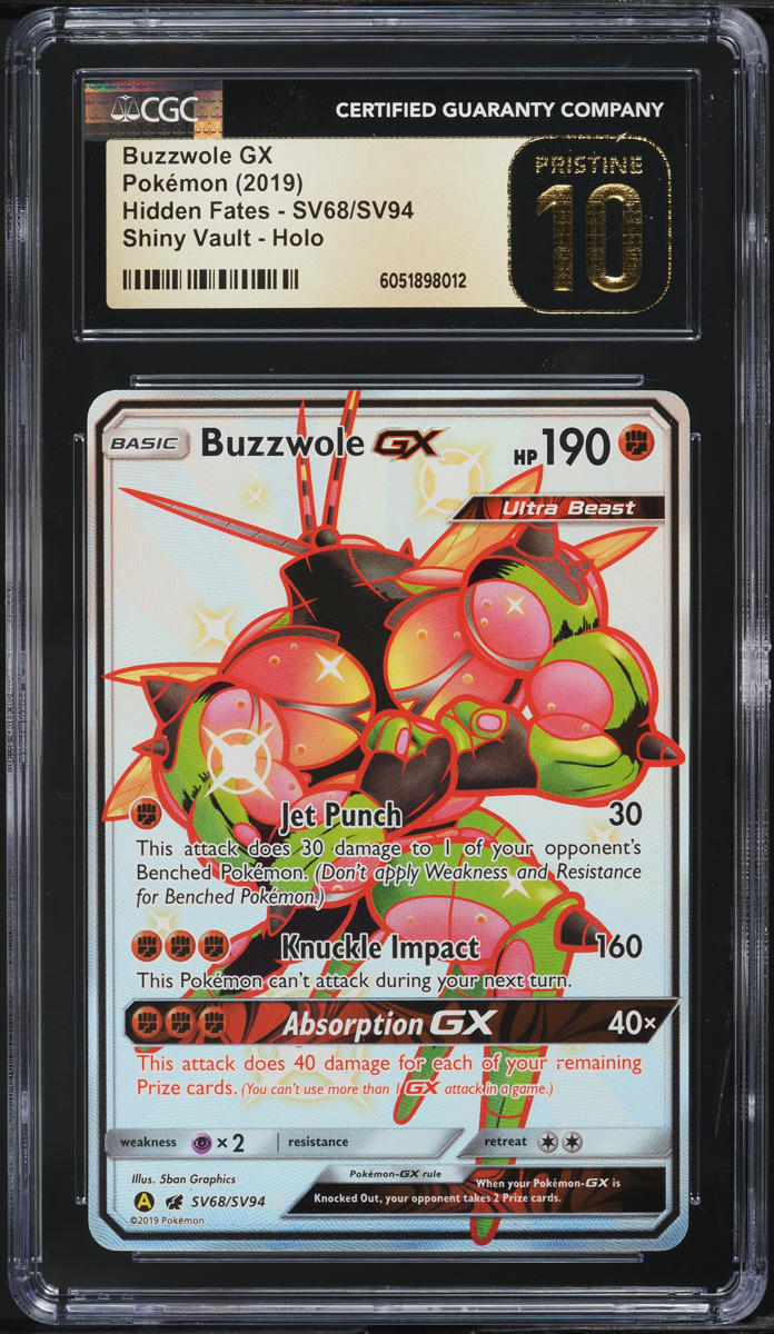 2019 Pokemon SM Hidden Fates Shiny Vault Full Art Buzzwole GX #SV68 CGC ...
