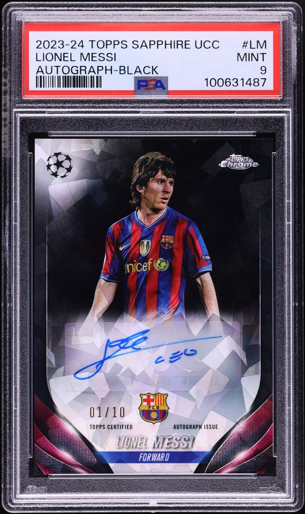 2023 Topps Chrome Sapphire UEFA Club Competitions Black Lionel Messi ...