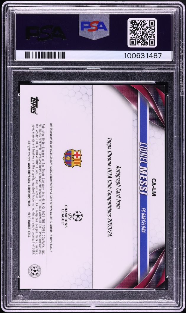 2023 Topps Chrome Sapphire UEFA Club Competitions Black Lionel Messi ...