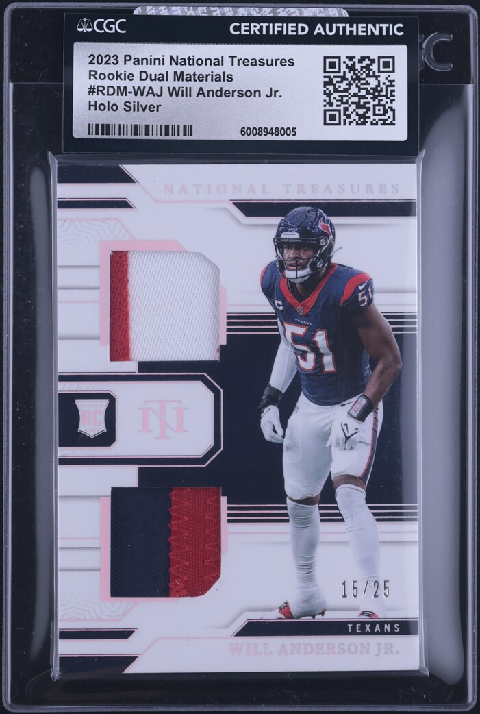 2023 National Treasures Holo Silver Will Anderson Jr. ROOKIE PATCH /25 ...