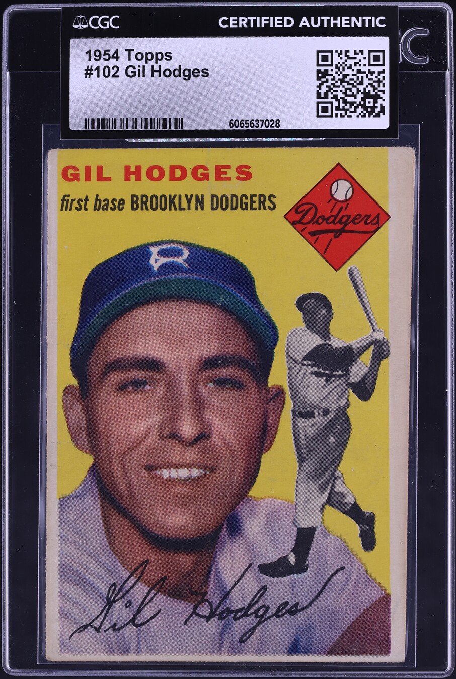 1954 Topps Gil Hodges #102 CGC AUTH on Fanatics Collect
