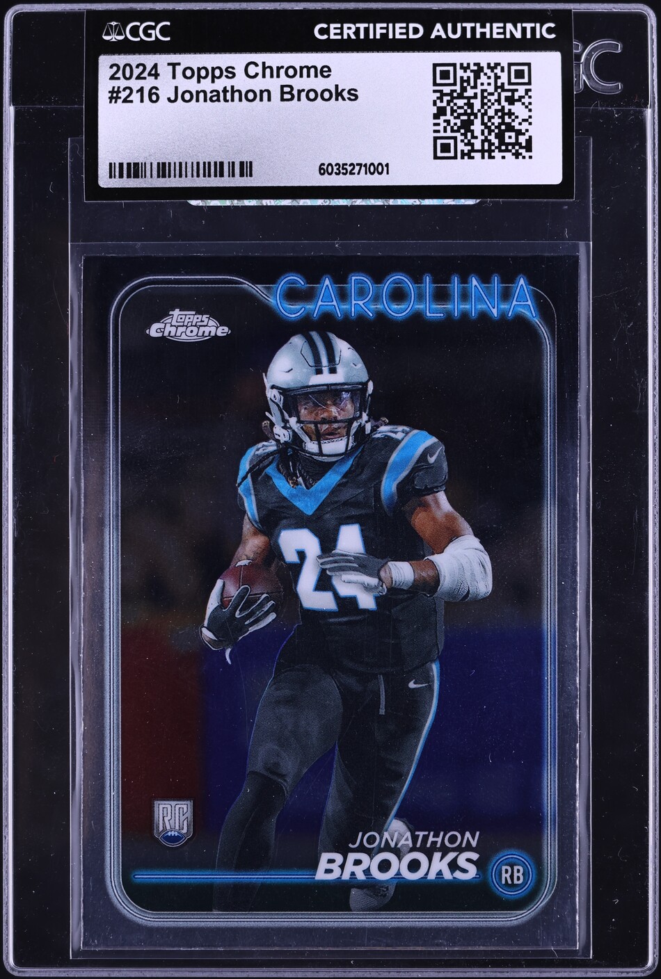 2024 Topps Chrome Football Jonathon Brooks ROOKIE #216 CGC AUTH on ...