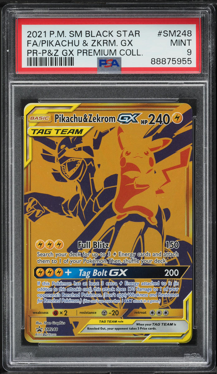 2021 Pokemon SM Black Star Promo Premium Pikachu & Zekrom GX #SM248 PSA 9 MINT on Fanatics Collect