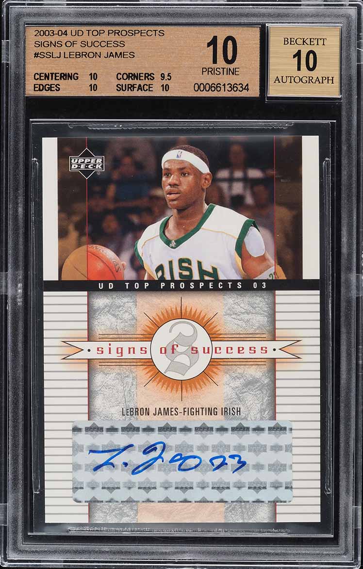 2003 UD Top Prospects Signs Of Success LeBron James ROOKIE AUTO BGS 10 ...