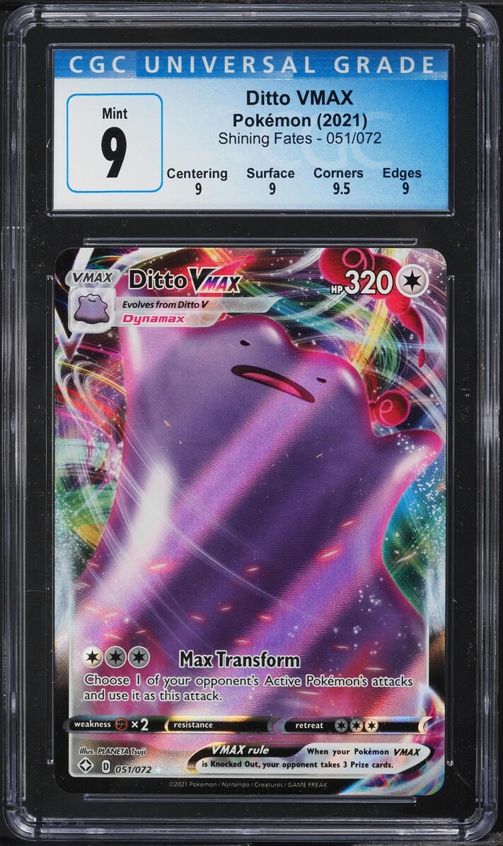 2021 Pokemon Sword & Shield Shining Fates Holo Ditto VMAX #51 CGC 9 ...