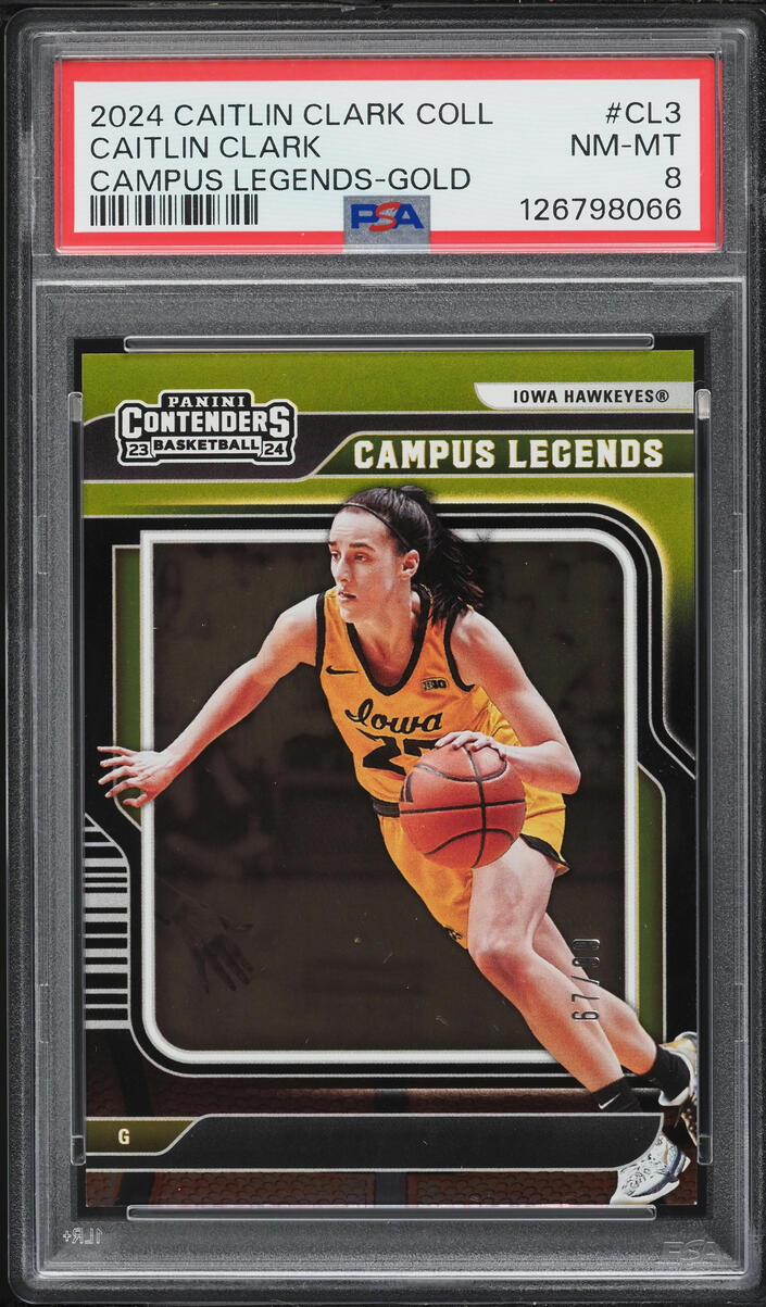 2024 Panini Collection Campus Legends Gold Caitlin Clark ROOKIE /99 # ...