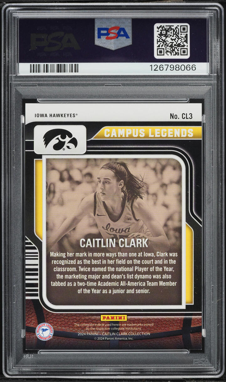 2024 Panini Collection Campus Legends Gold Caitlin Clark ROOKIE /99 # ...