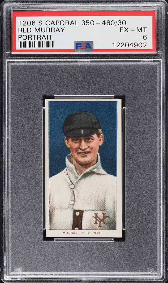 1909-11 T206 Red Murray PORTRAIT, SWEET CAPORAL 350-460/30 PSA 6 EXMT ...
