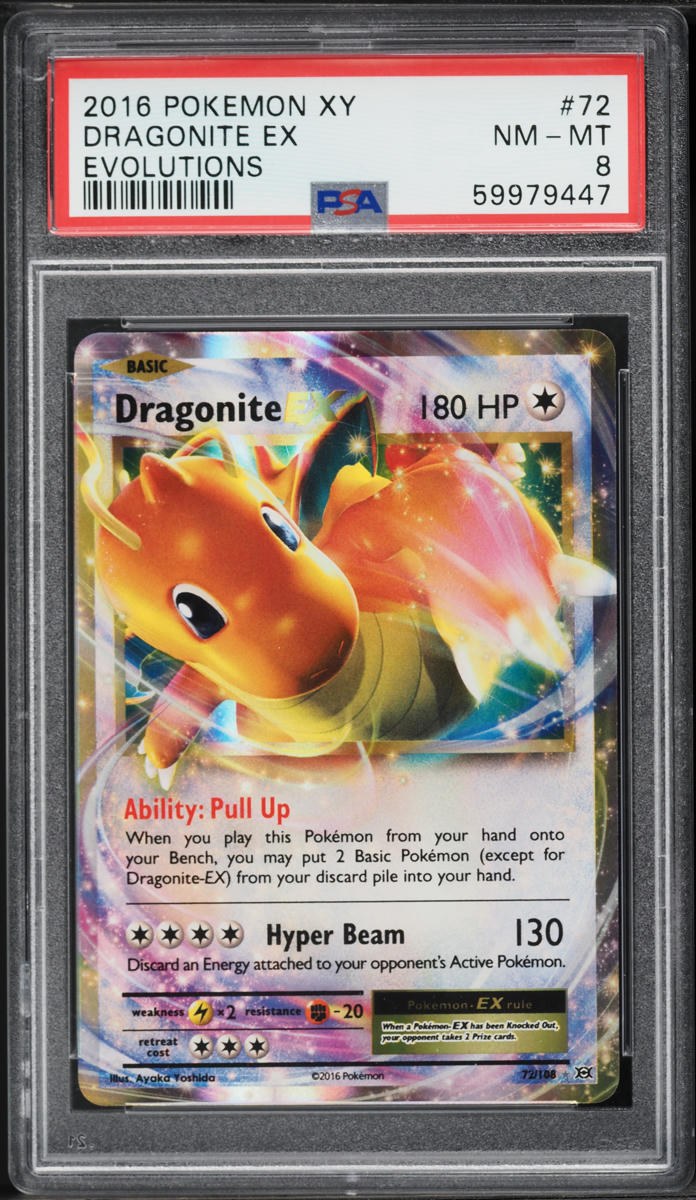 2016 Pokemon XY Evolutions Dragonite EX #72 PSA 8 NM-MT on Fanatics Collect