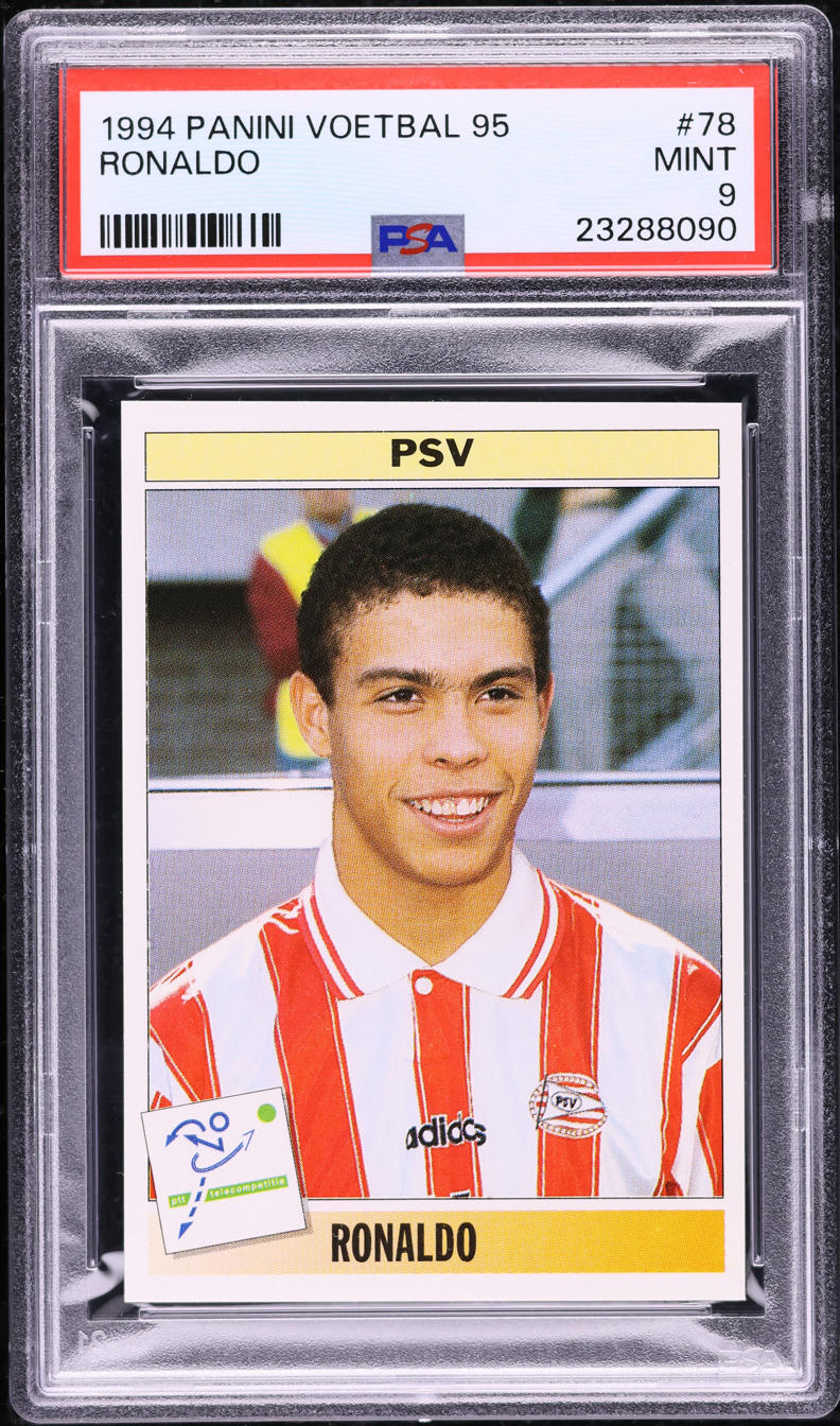 1994 Panini Voetbal '95 Ronaldo ROOKIE #78 PSA 9 MINT on Fanatics Collect