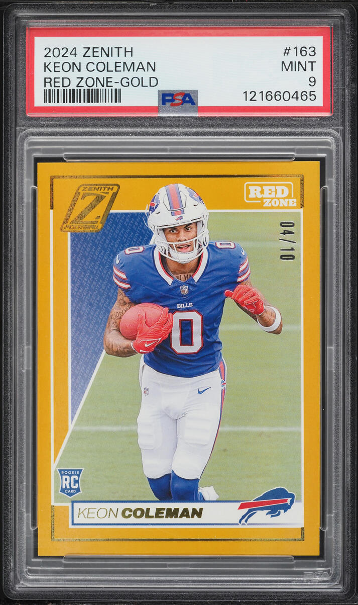 2024 Panini Zenith Red Zone Gold Keon Coleman ROOKIE /10 #163 PSA 9 ...